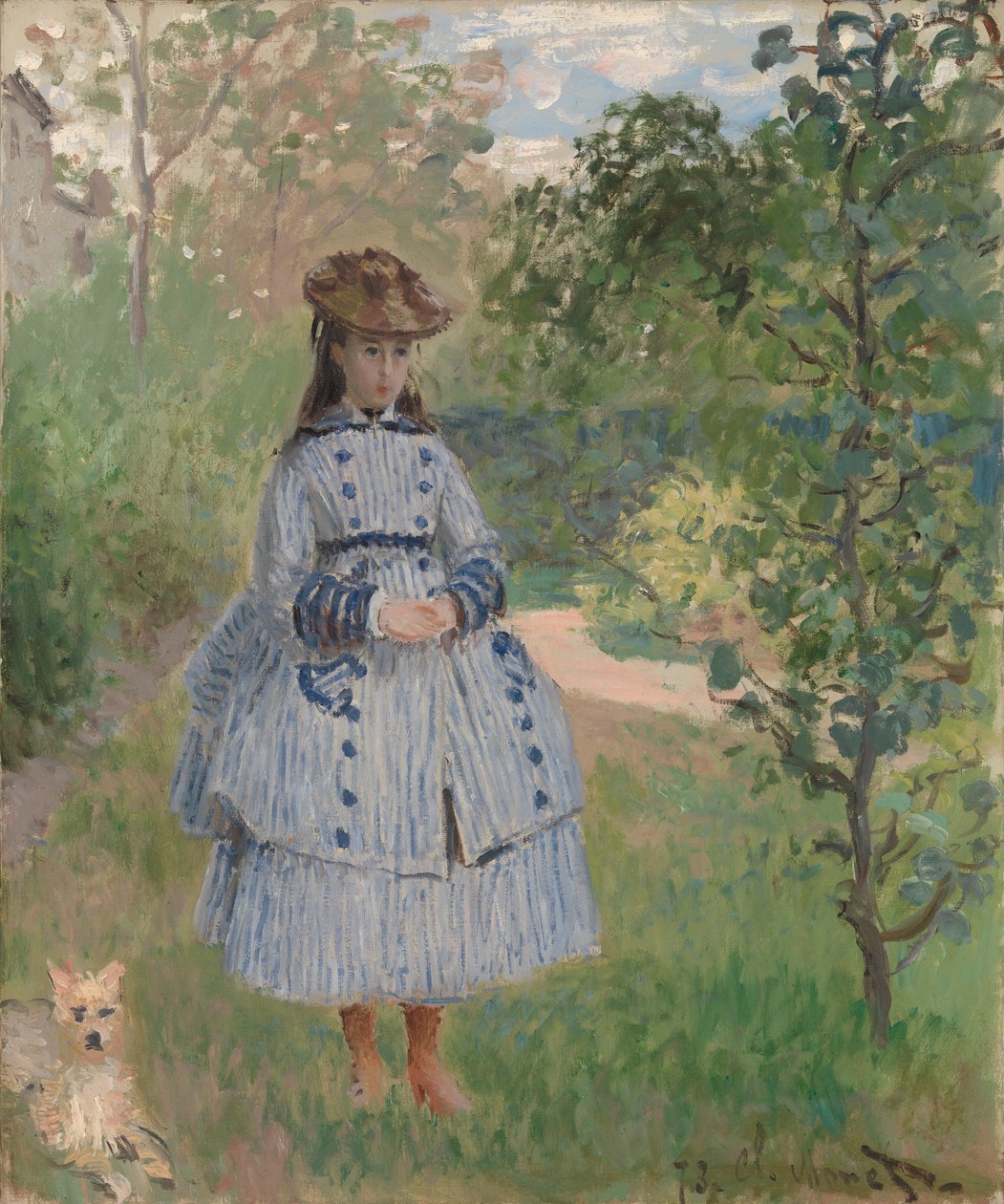Girl with Dog by Claude Monet: Premium art reproduction
