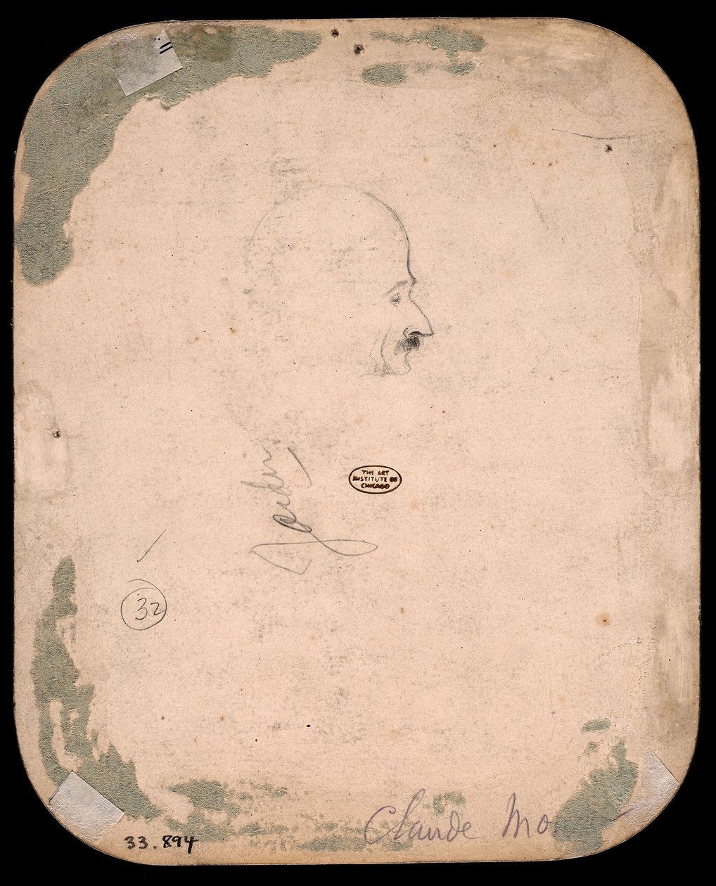 Sketch of Male Head in Profile by Claude Monet