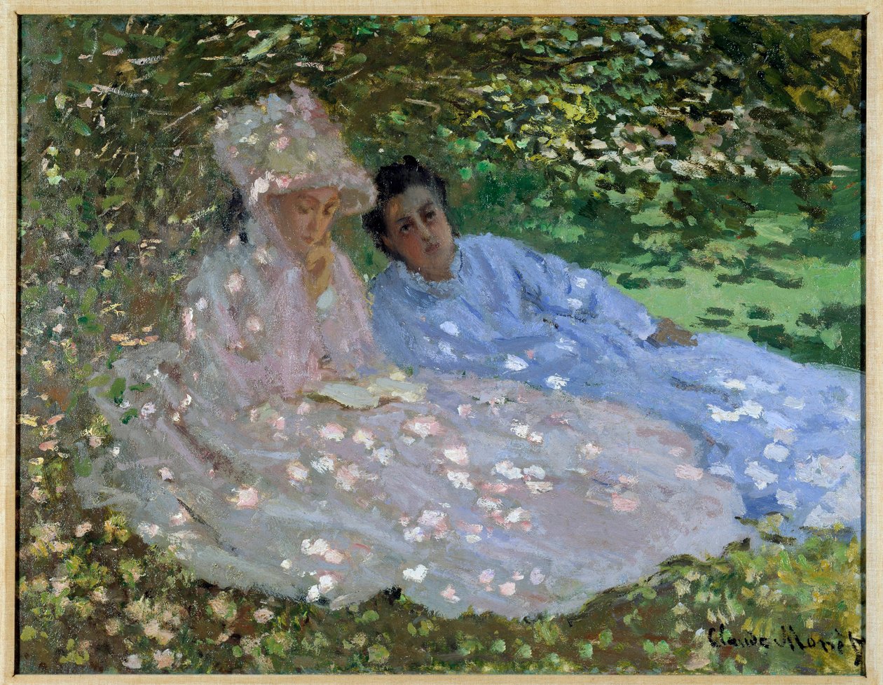 Mrs. Monet and a Friend in the Garden by Claude Monet