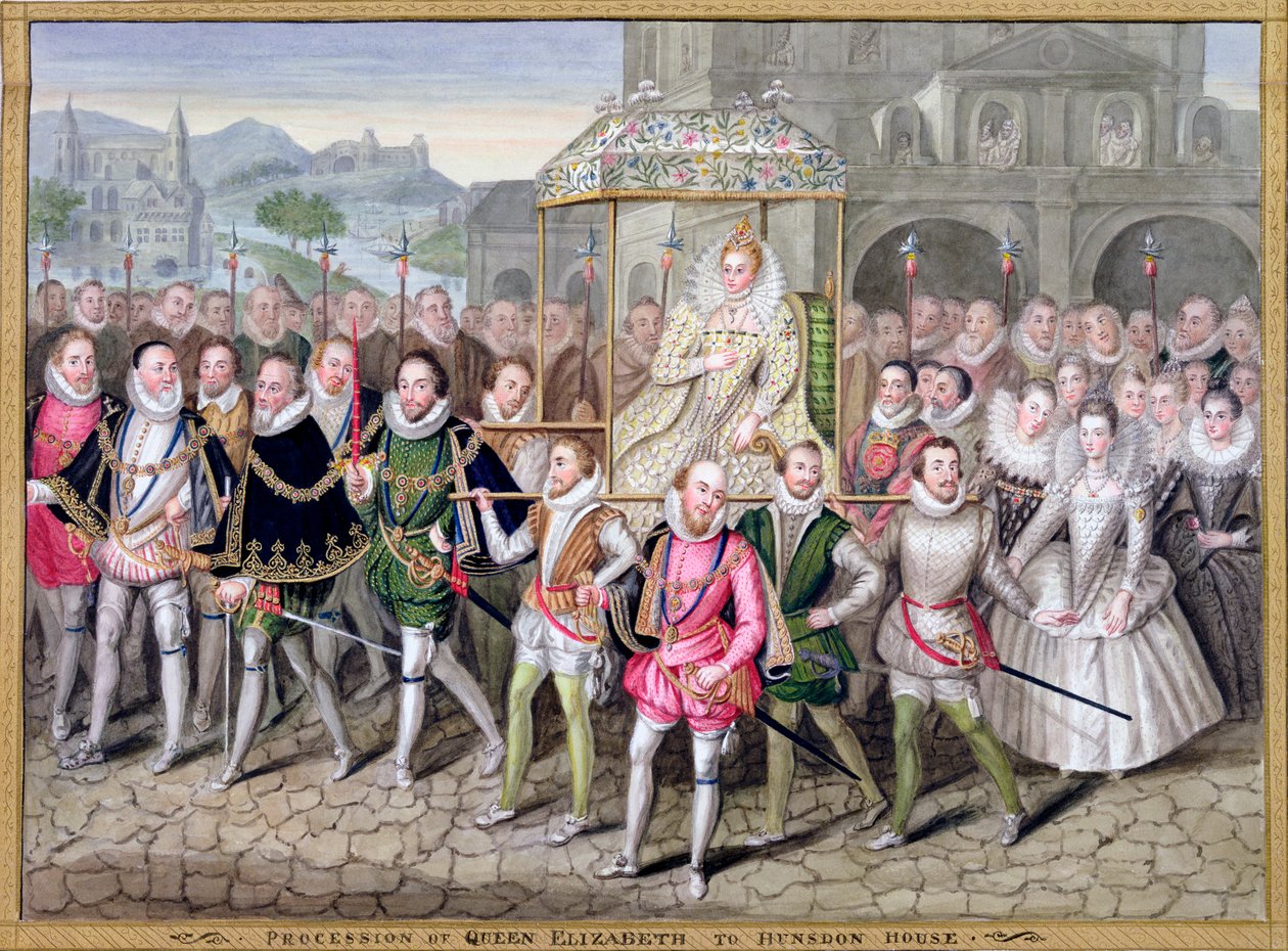 Queen Elizabeth I in Procession with Her Courtiers