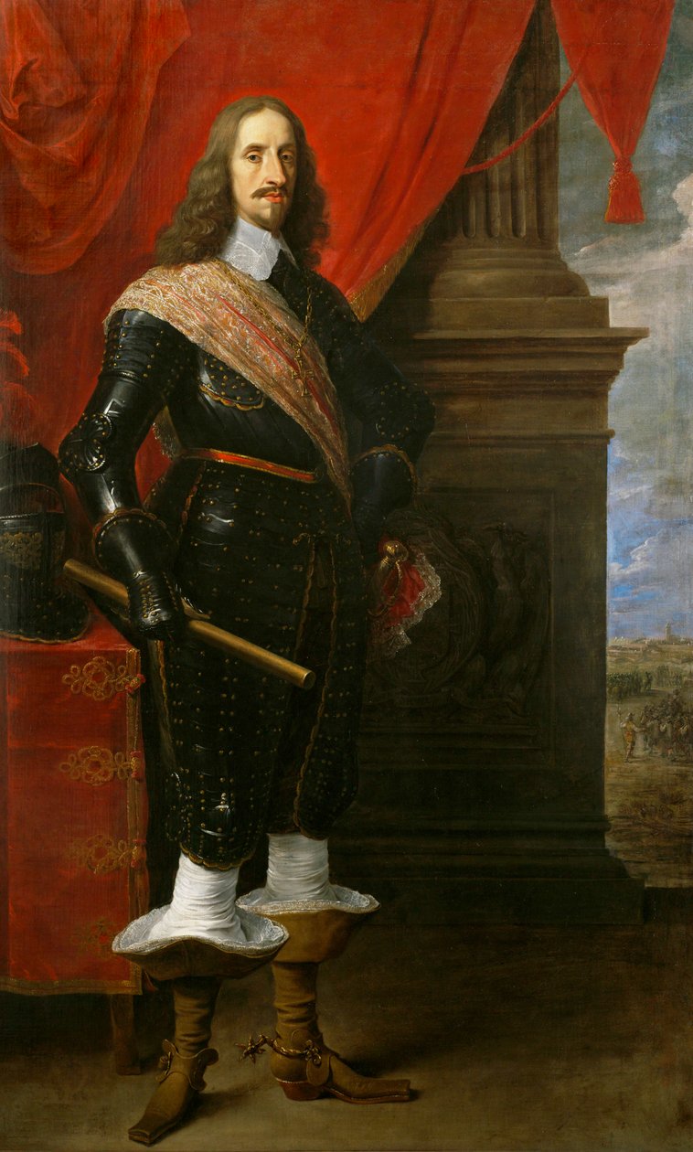 Archduke Leopold Wilhelm, in the Background the Siege of Gravlingen ...