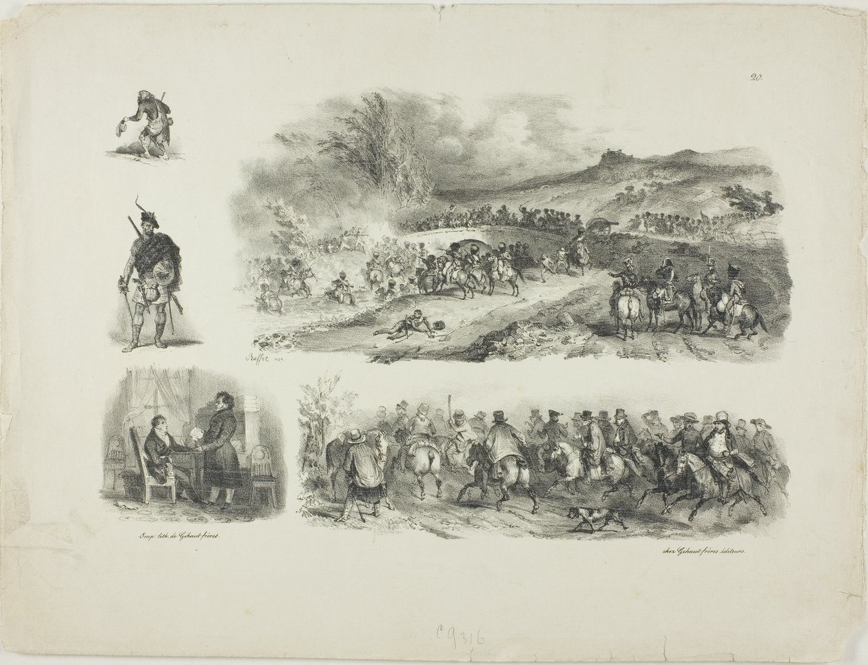 Sheet of Sketches by Denis-Auguste-Marie Raffet