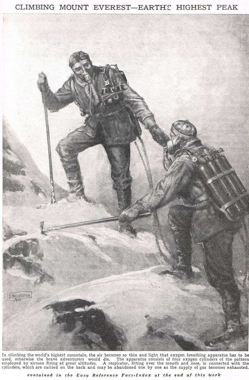 Climbing Mount Everest, illustration from Newnes Pictorial Book of ...