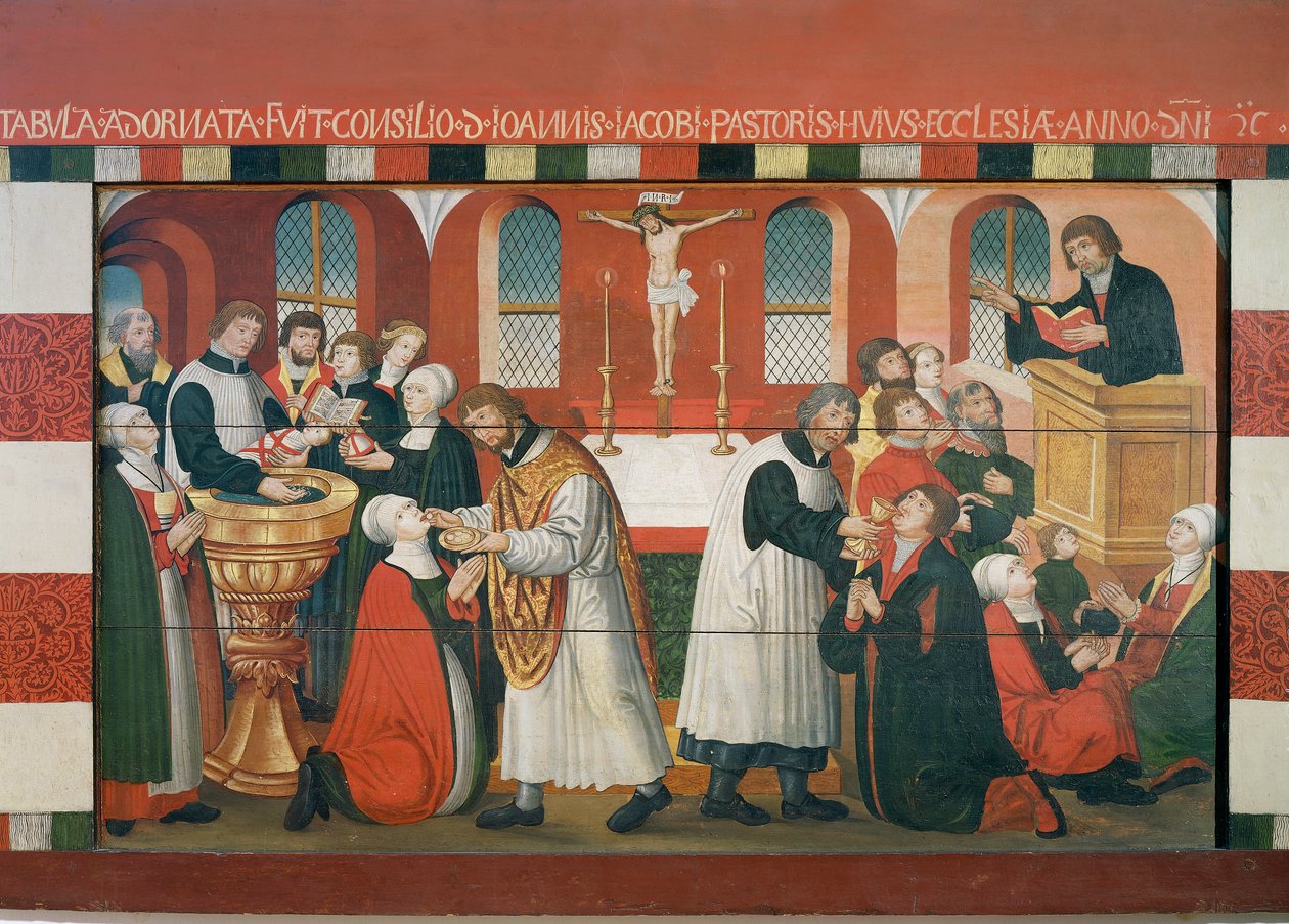 Martin Luther preaching (detail) by Dutch School