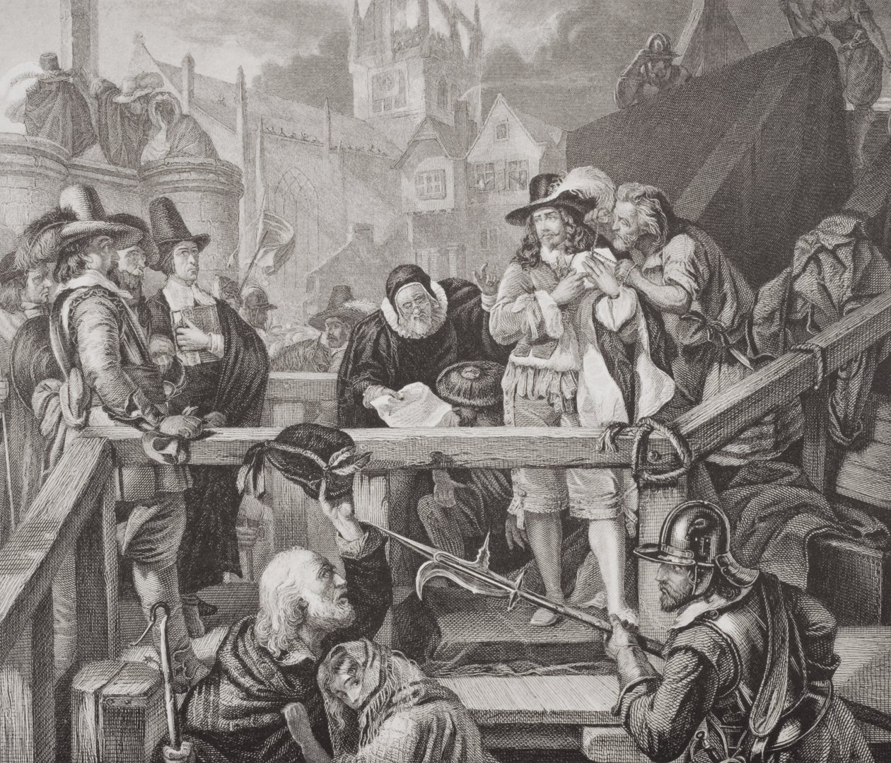 The Marquis of Montrose at the place of execution in the High Street of ...