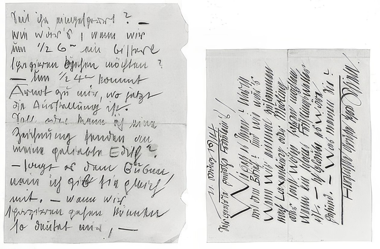 Letter from Egon Schiele to the Sisters Edith and Adele Harms, March 11 ...