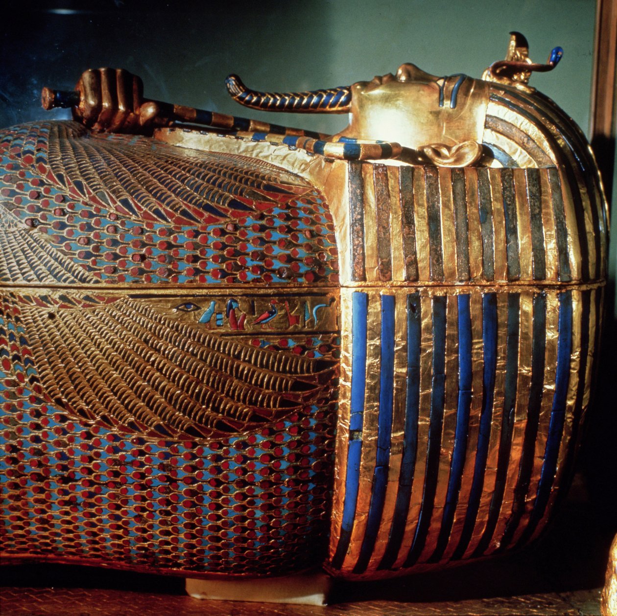 The Innermost Coffin of Tutankhamun Showing the King in Osiride Form ...