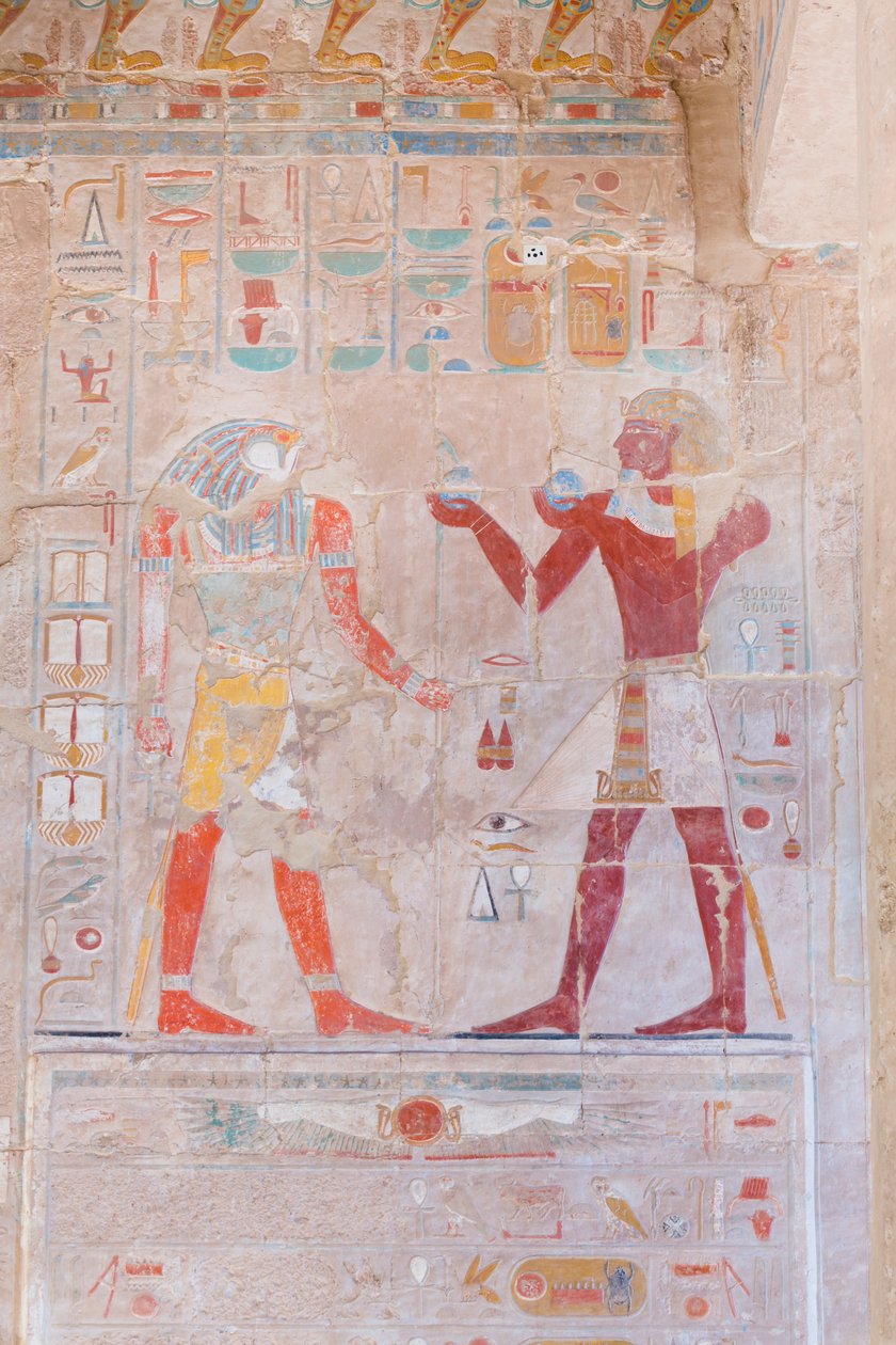 Bas Relief Picture Depicting the Pharaoh Making Offerings to the God ...