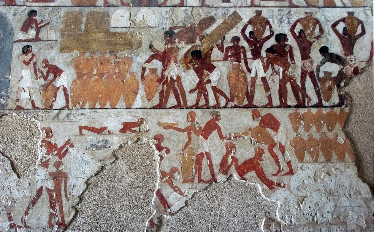 Egyptian antiquity: painting decorating the tomb of Rekhmire (TT100 ...