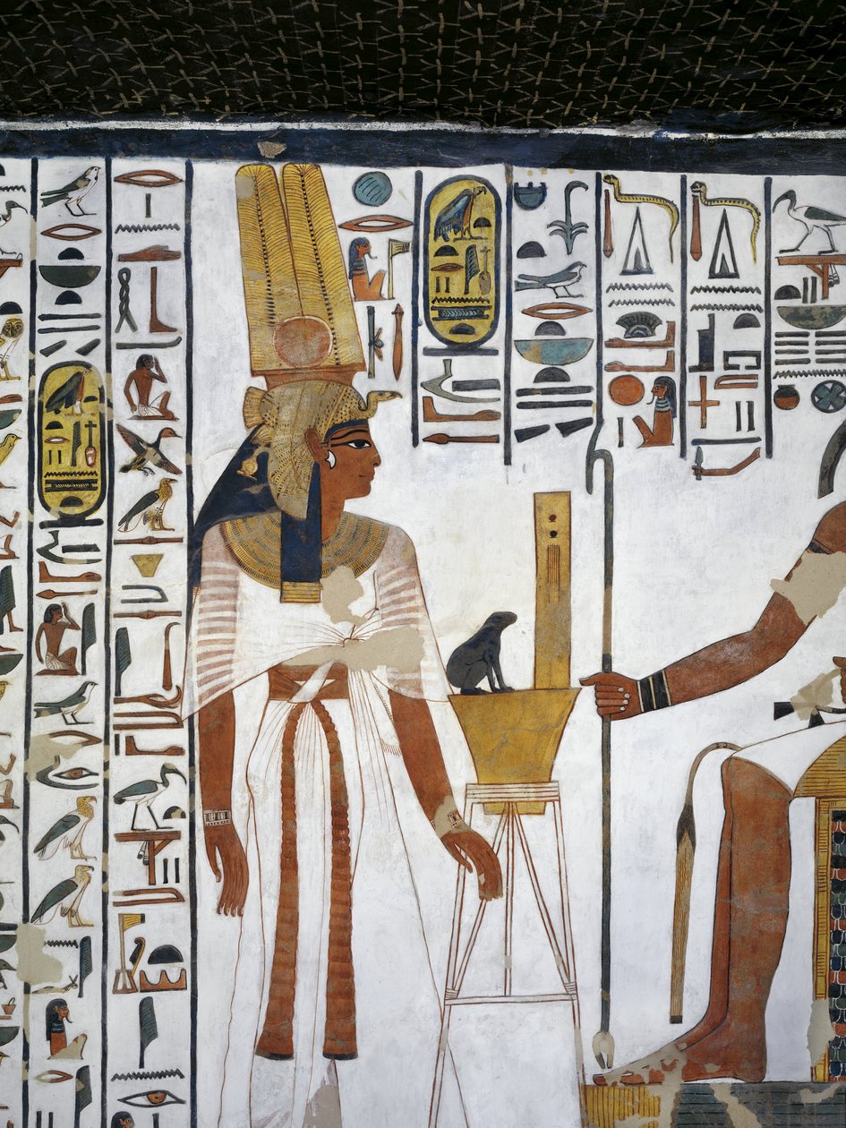 Mural Paintings, Queen before Divine Scribe Thoth