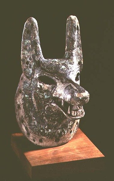 Head of Anubis, Egyptian god of the dead, with a hinged jaw, used as an ...