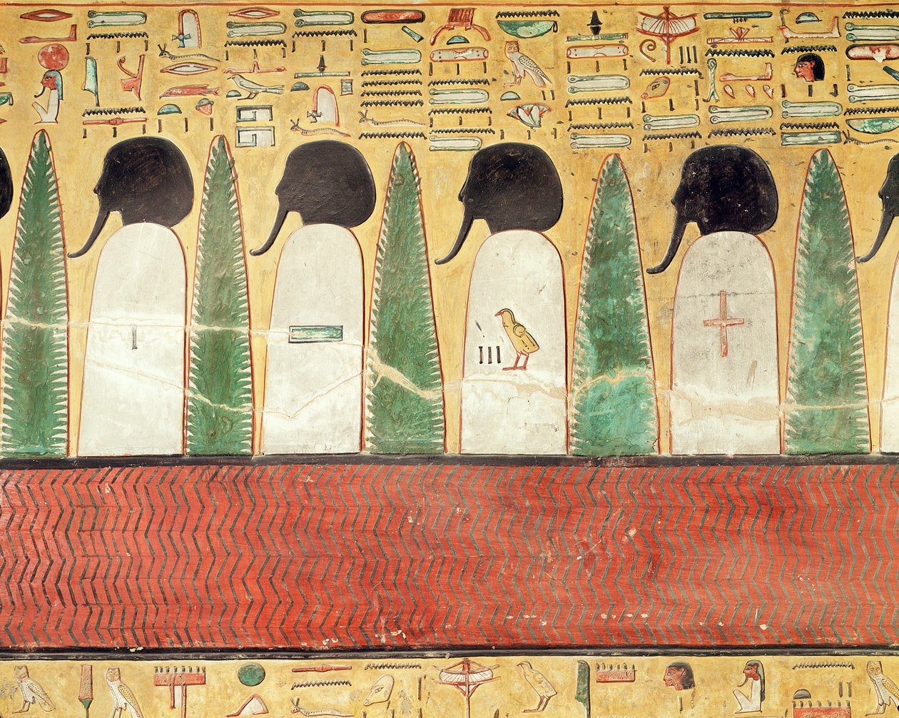 Relief depicting black-headed gods in the Underworld, from the Tomb of ...