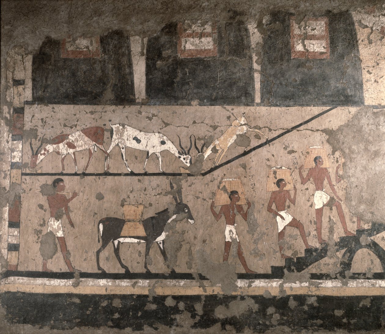 Agricultural Scene, Wall Painting Removed from the Mastaba of Ti at ...