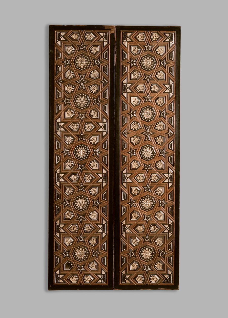 Two panels inlaid with ivory and ebony, 14th century