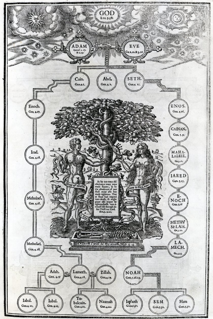 Adam and Eve's Family Tree by English School