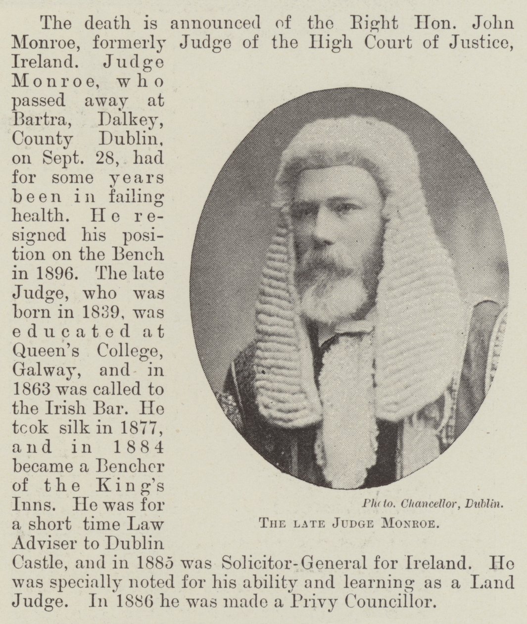 The late Judge Monroe by English Photographer