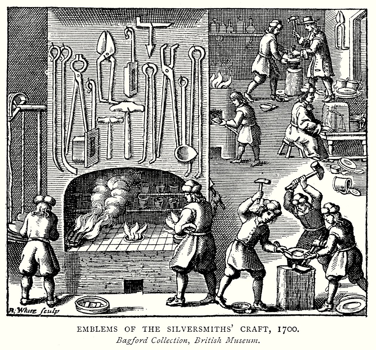 Emblems of the Silversmiths' Craft by English School