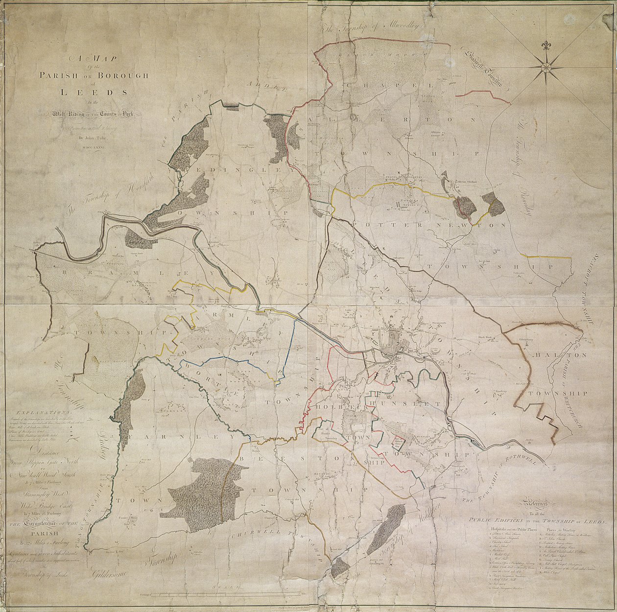 Map of Leeds, surveyed by John Tuke by English School
