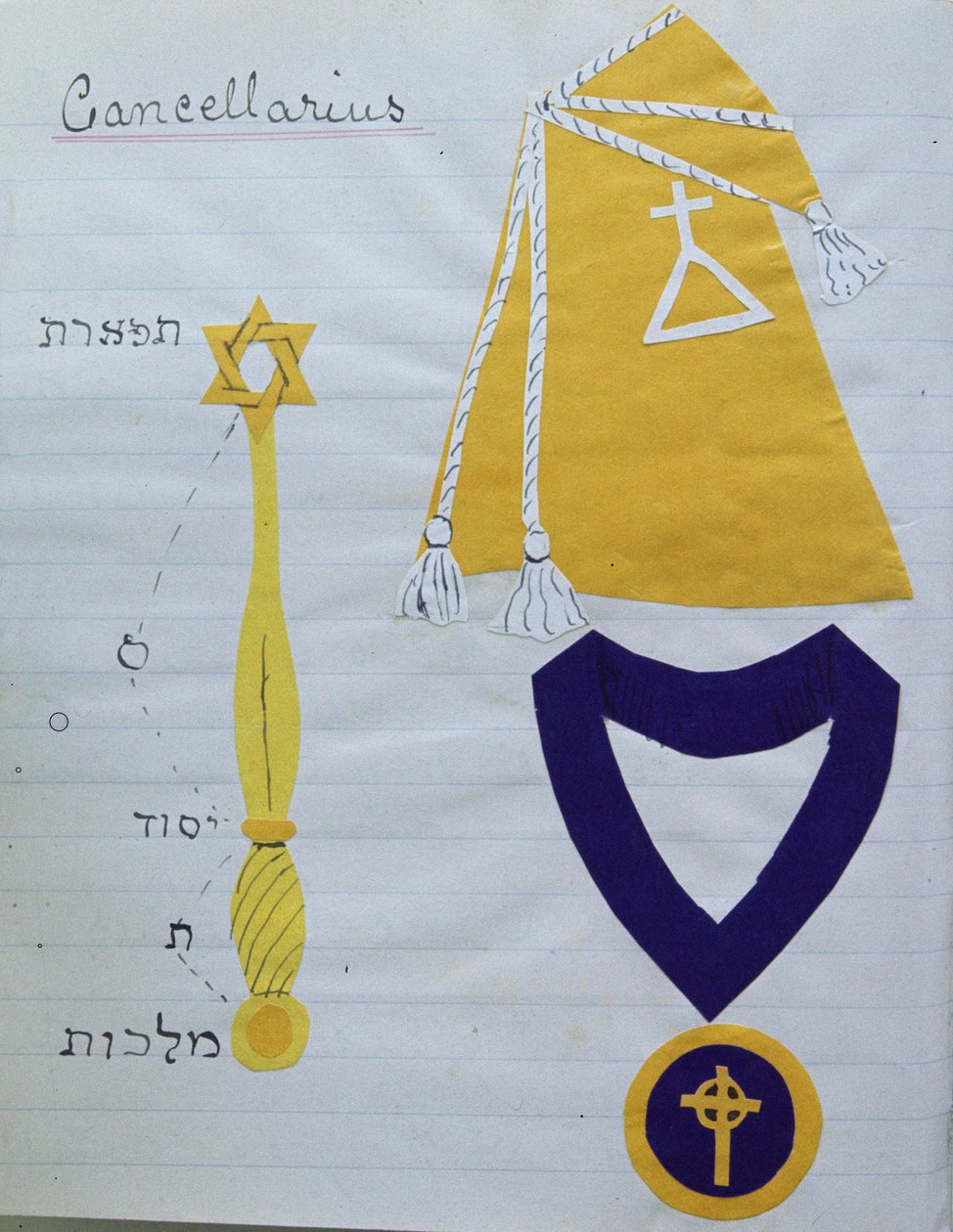 The robe (with the symbol of the Order) and regalia of the Secretary ...