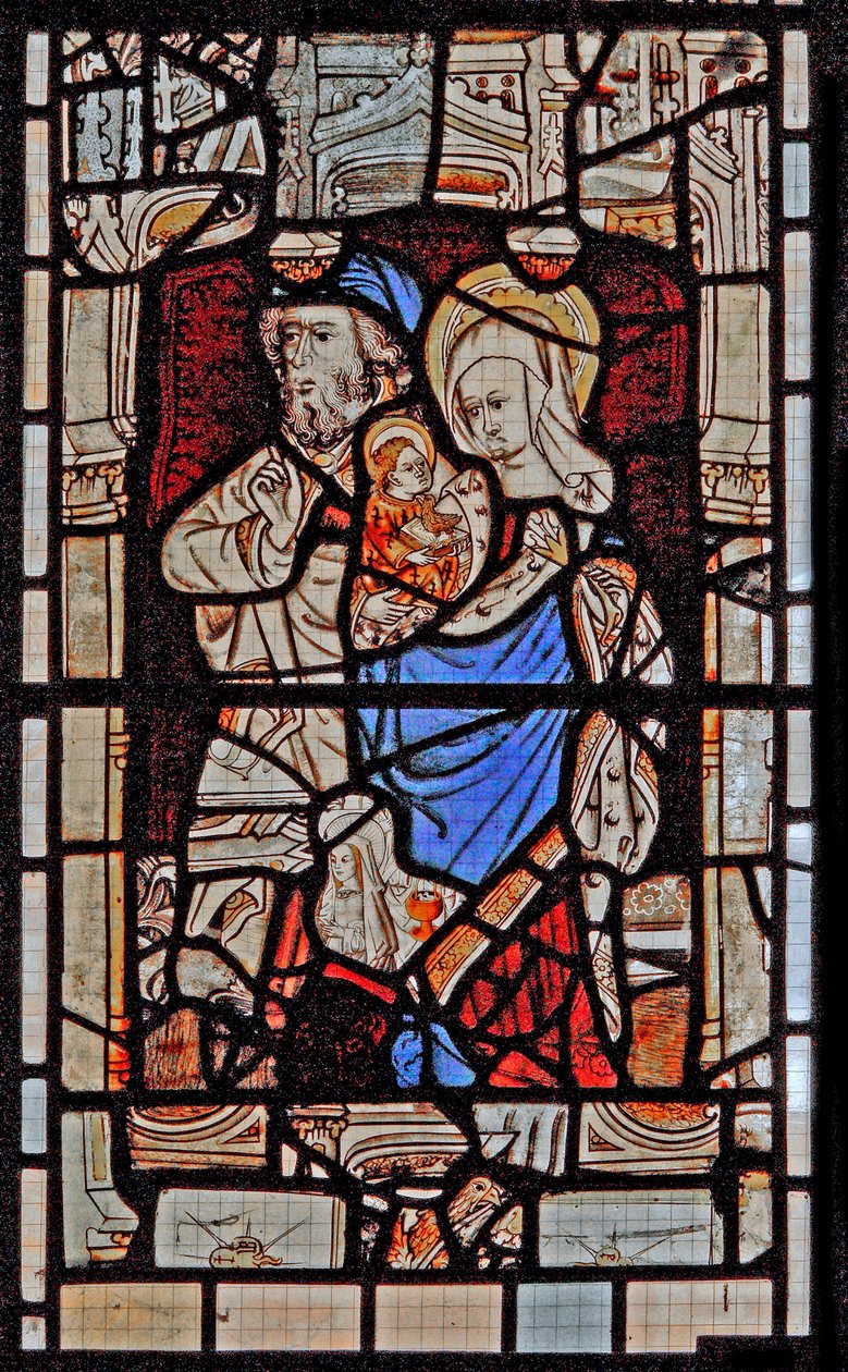 Window Ew depicting St Mary Salome, Zebedee with the Infant St John