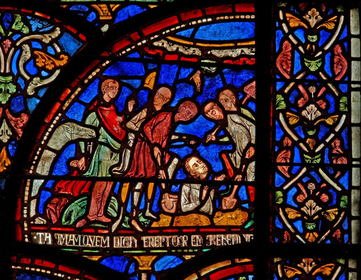 Window 7 depicting a scene from a St Thomas Becket Miracle window ...
