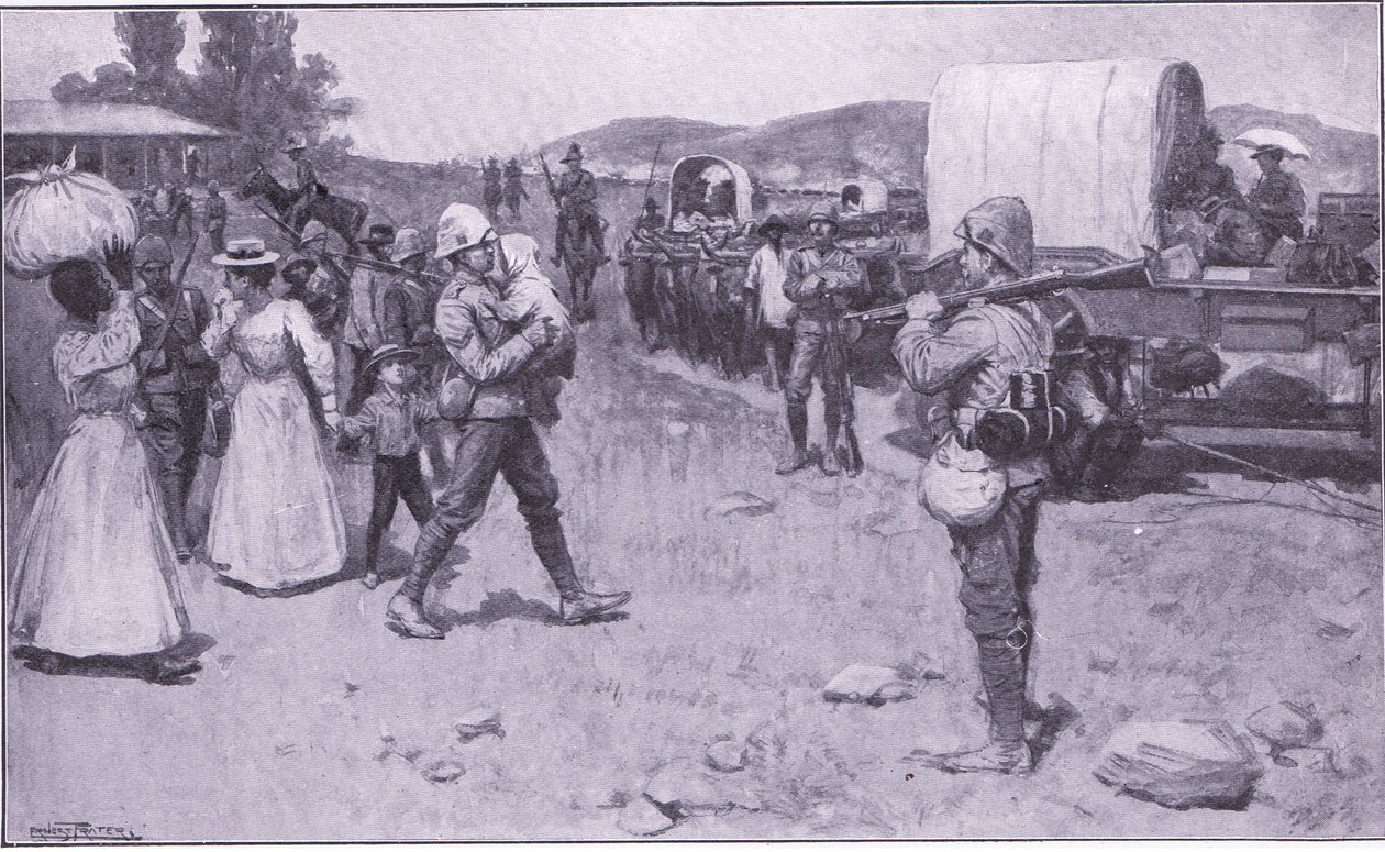 British soldiers assisting Boer refugees (illustration from After ...
