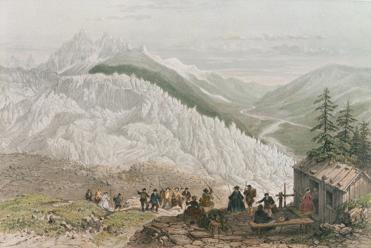 The Glacier and the Chamonix Valley, Engraved by Adolphe Bayot