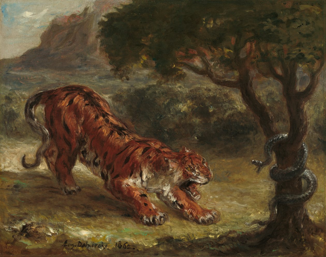 Tiger and Snake by Ferdinand Victor Eugene Delacroix