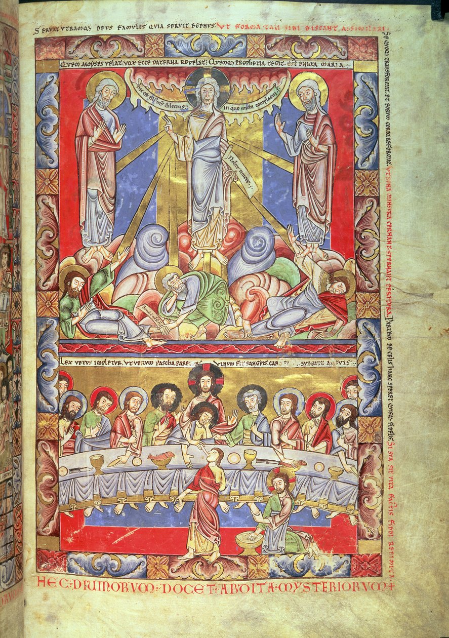 Transfiguration, the Last Supper, from the Floreffe Bible
