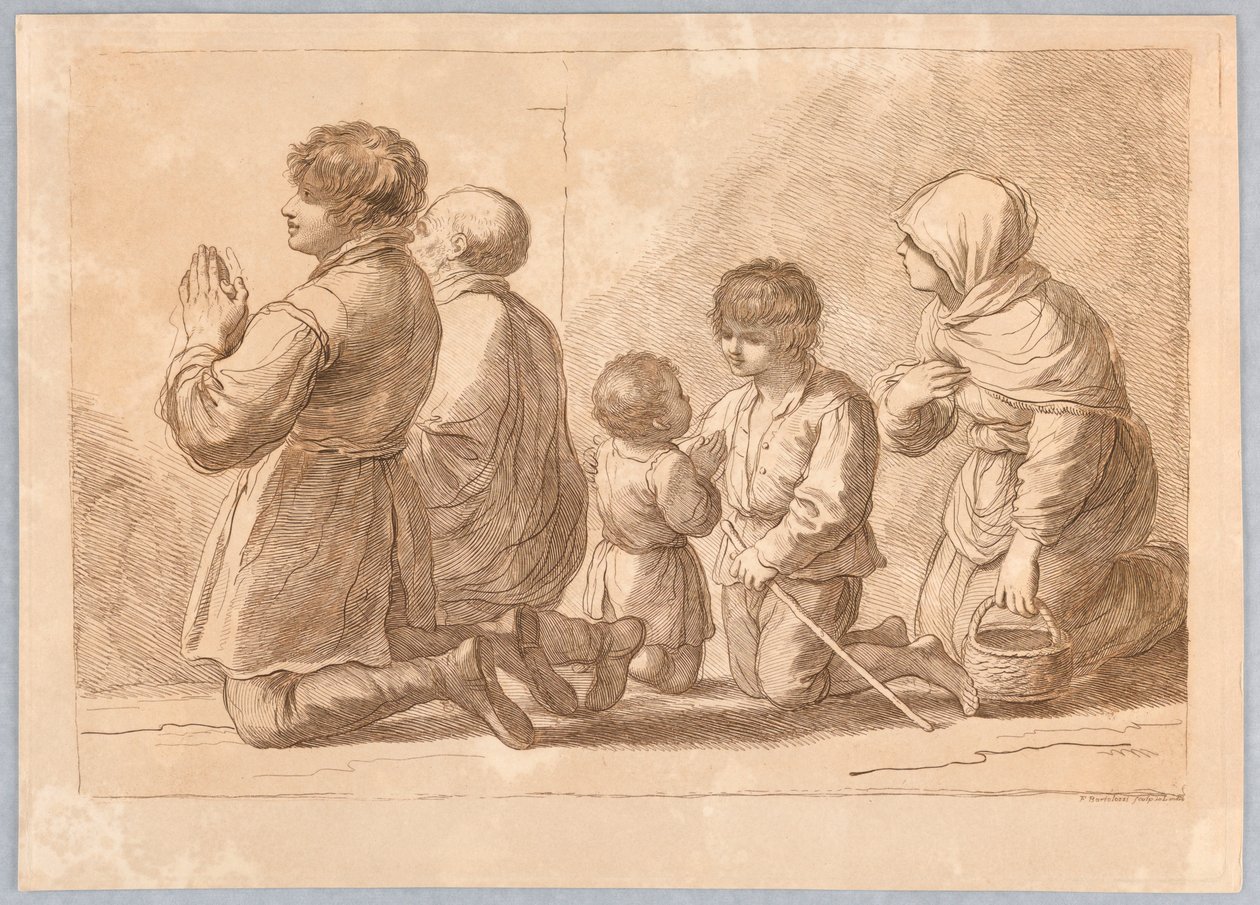 A Family Praying by Francesco Bartolozzi: Fine art print