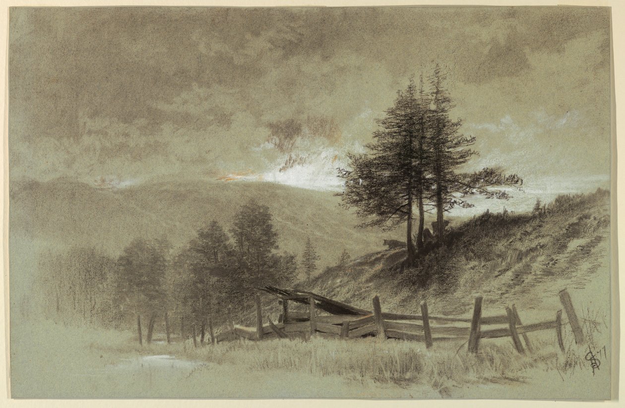 Field with Rail Fence by Francis Hopkinson Smith