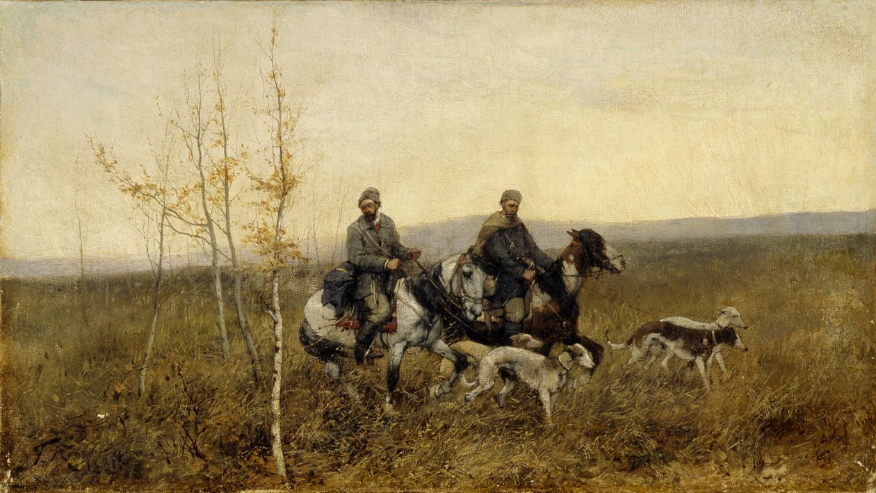 The Hunters, 1881 by Franz Roubaud: Buy fine art print