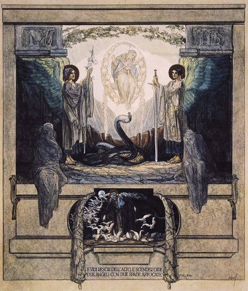 Illustration from Dante's Divine Comedy, Purgatory, Canto VIII: 24