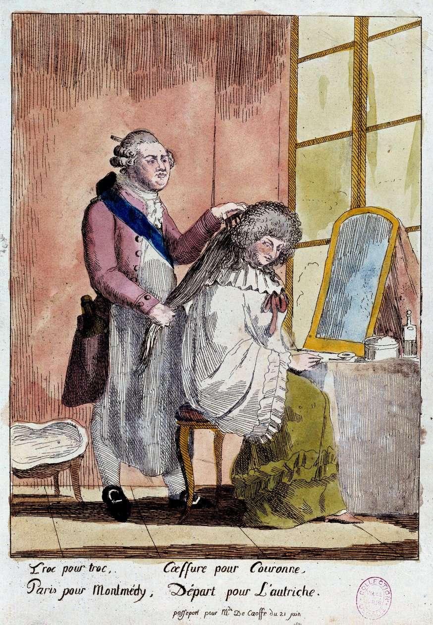 French Revolution: Cartoon on the flight of the royal family to Varenne ...
