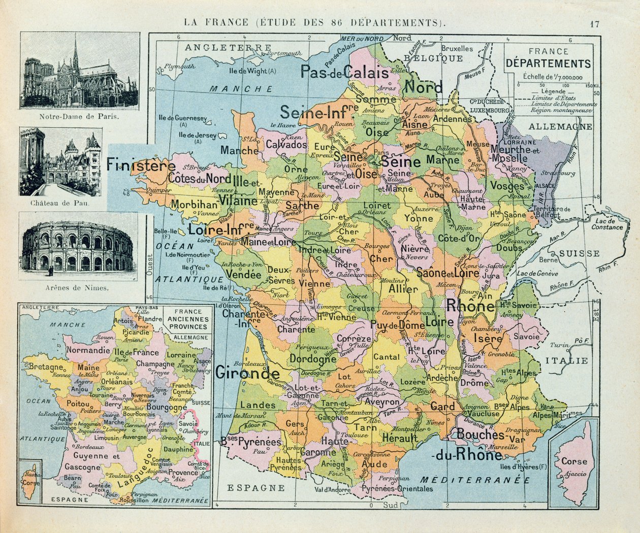 Map of France, c. 1914 by French School: Fine art print
