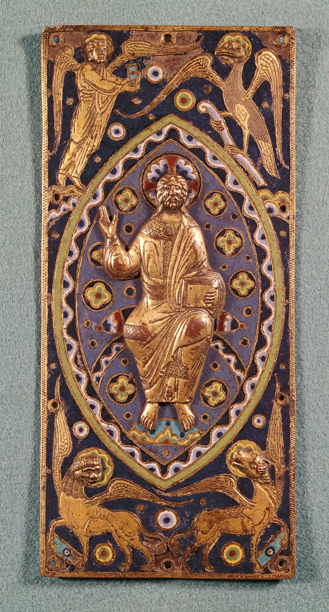 Reliquary plaque depicting Christ with the symbols of the evangelists