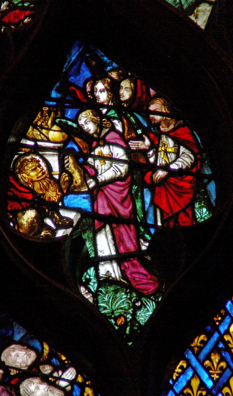 The West Rose Window Depicting a Scene from the Book of Revelation: One ...