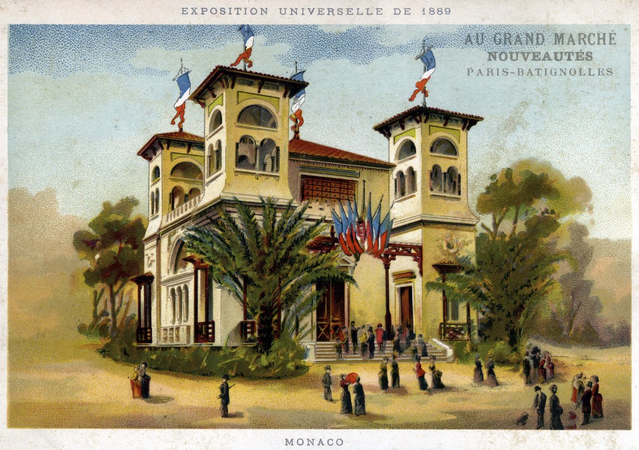 Universal Exhibition of 1889. The Monaco Pavilion. Chromolithography of ...