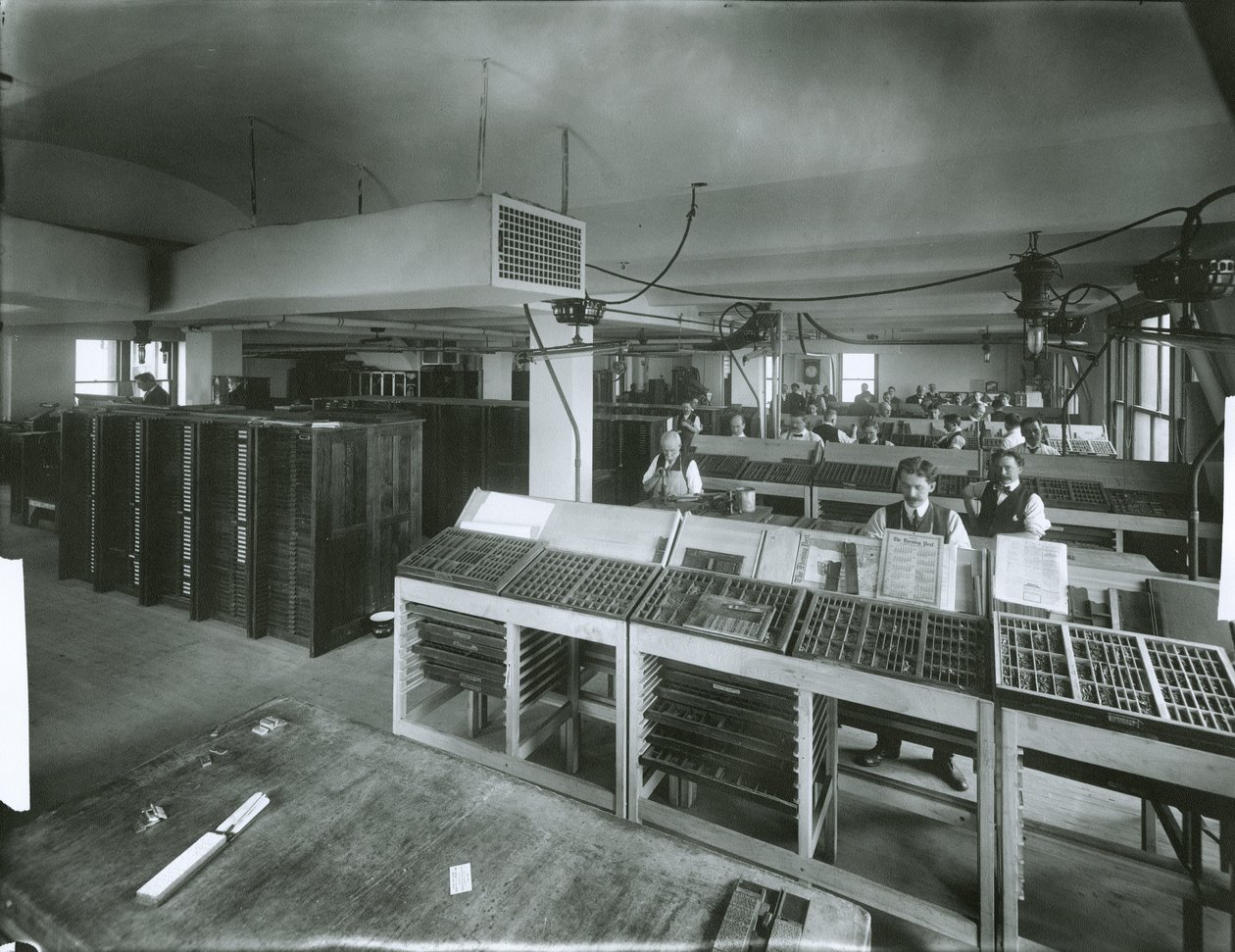 New York Evening Post Type-Setting Room