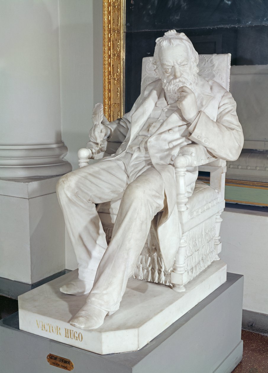 Seated statue of Victor Hugo (1802-85) by Gaetano Trentanove