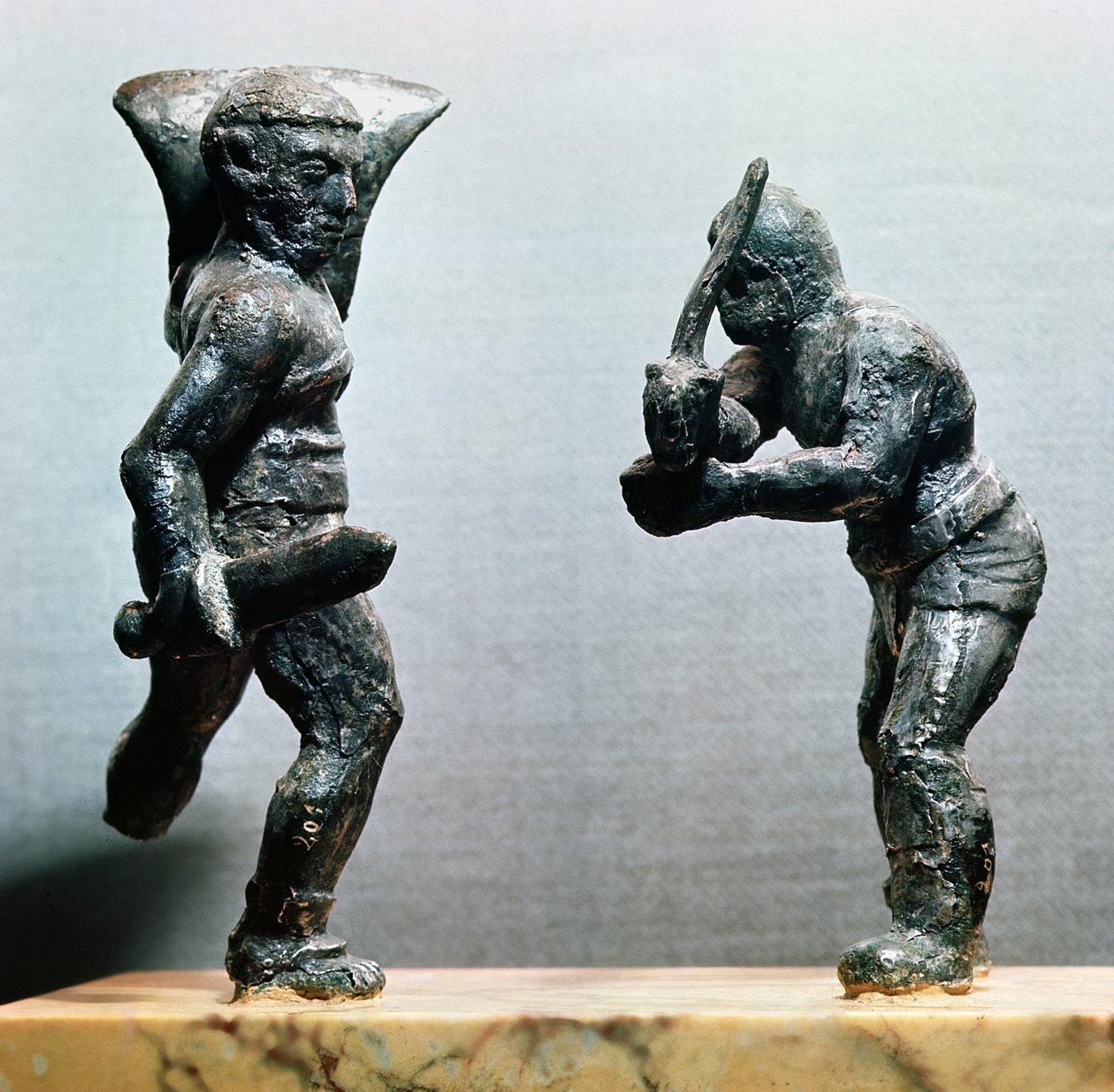 Two gladiators in combat by Gallo-Roman: Fine art print