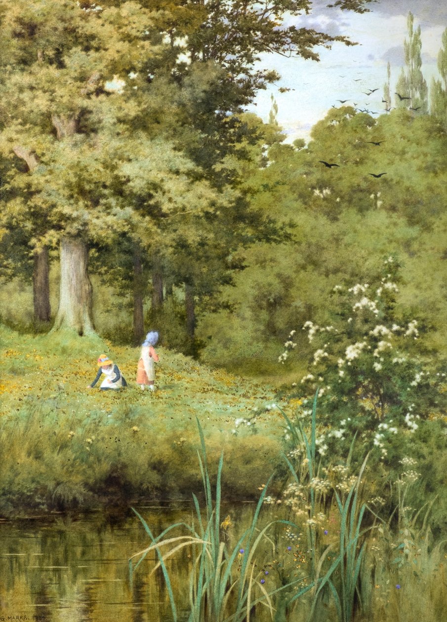 Picking Wild Flowers by George Marks: Buy fine art print