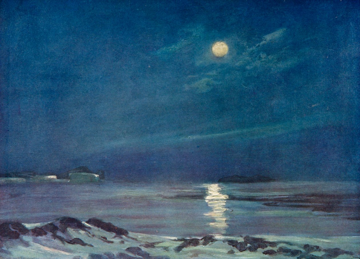 Full Moon in the Winter by George Marston: Fine art print