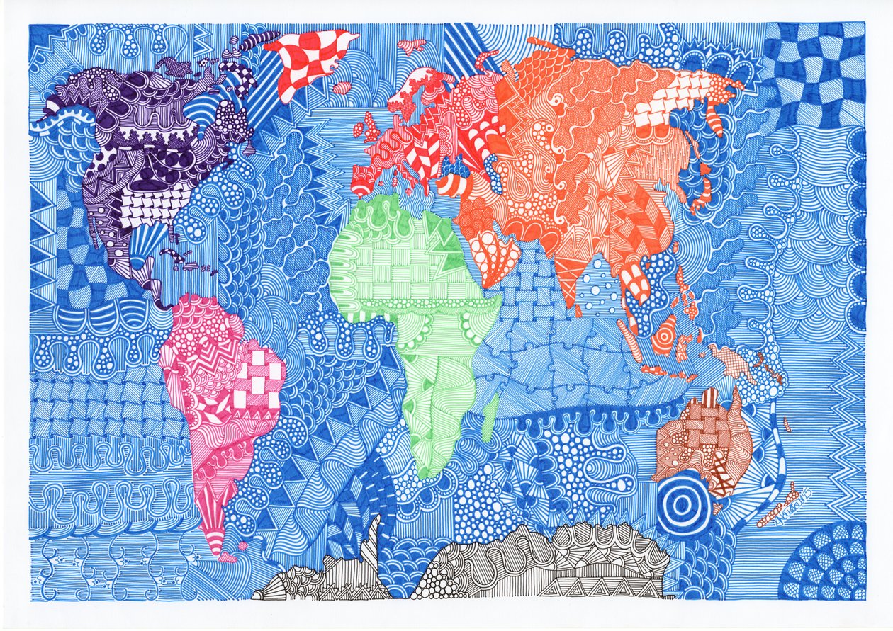 Map of the World by Georgina Naisbitt: Buy fine art prints