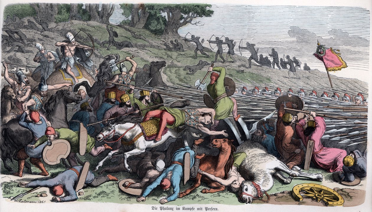 Ancient History. Macedonia. Macedonian Phalanx Fighting the Persians