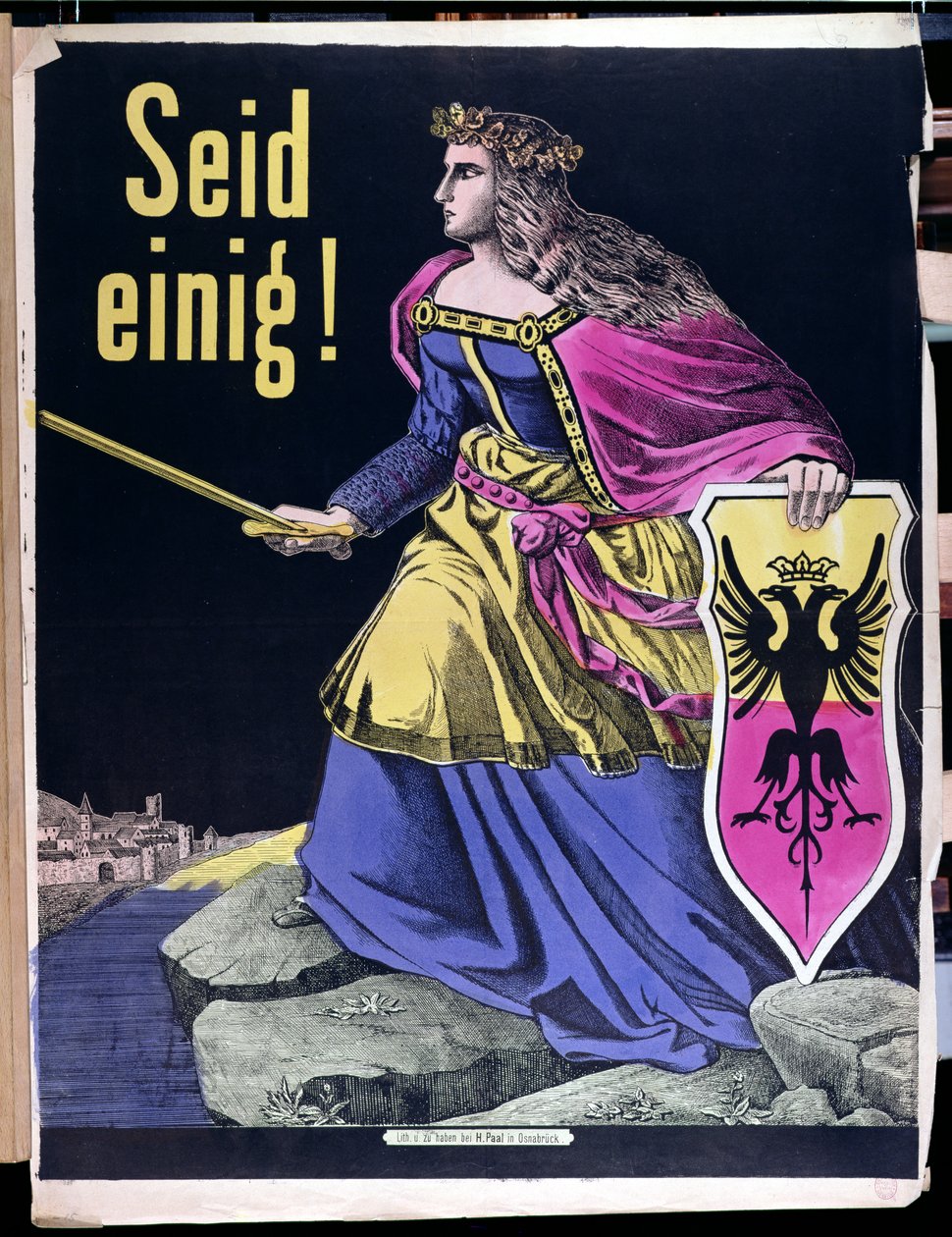 Seid Einig!, German patriotic poster, c.1870