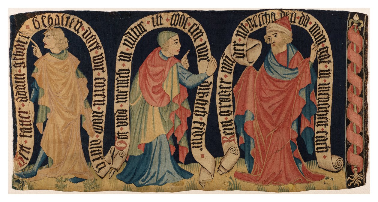 Tapestry Fragment Depicting Three Prophets, from Franconia