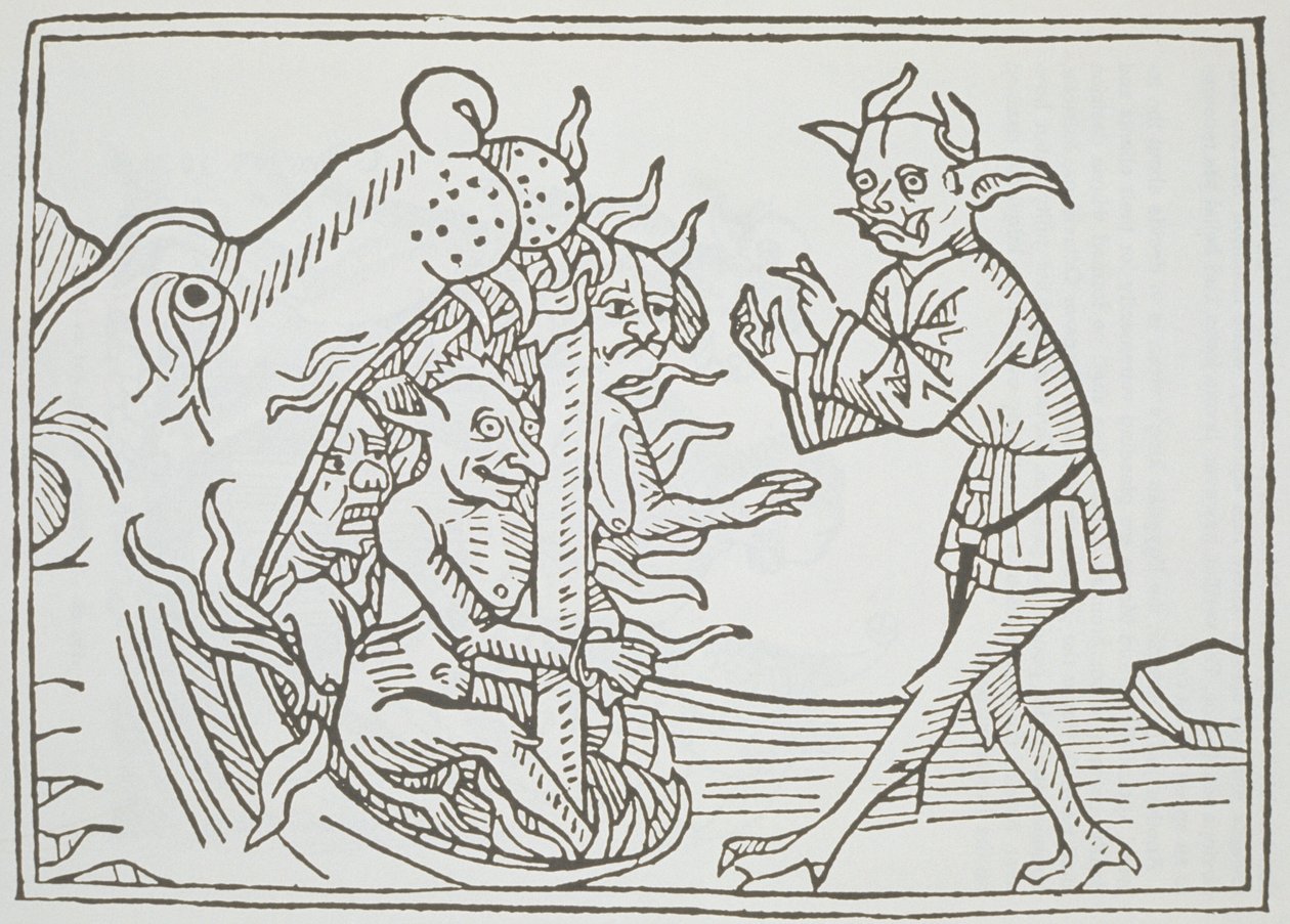 The Devil Belial before the Gates of Hell, from Das Buch Belial ...