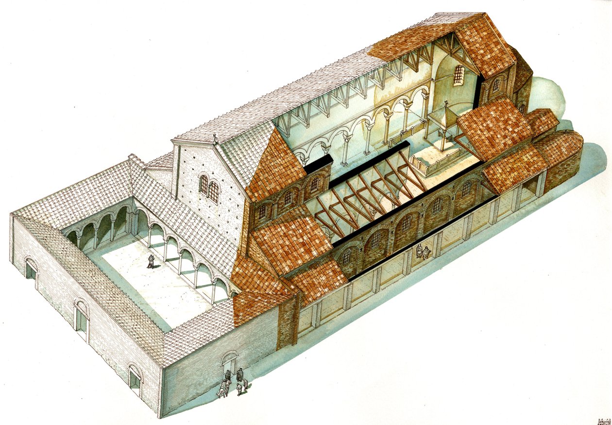 Byzantine Art: Reconstruction of the Basilica of Cabianca, Founded ...