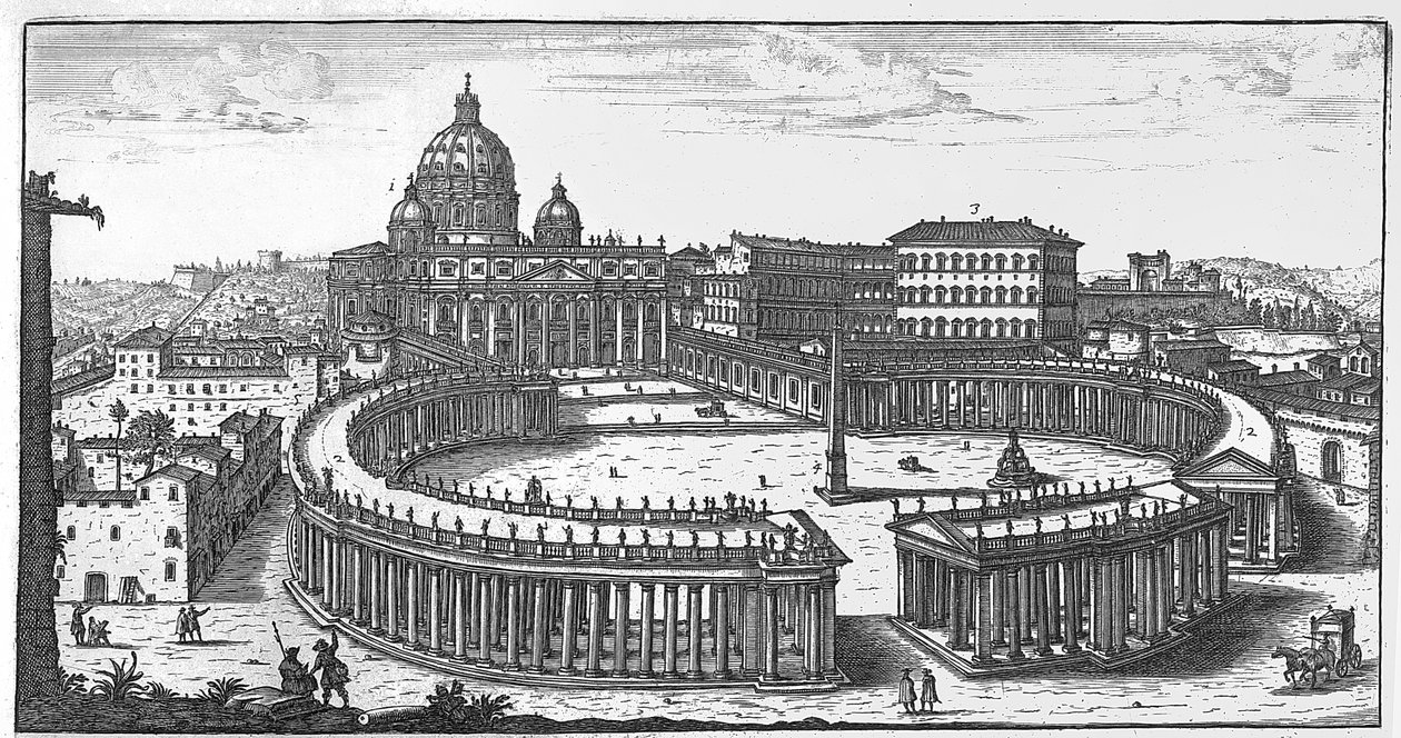 Bernini's Original Plan for St. Peter's Square, Rome